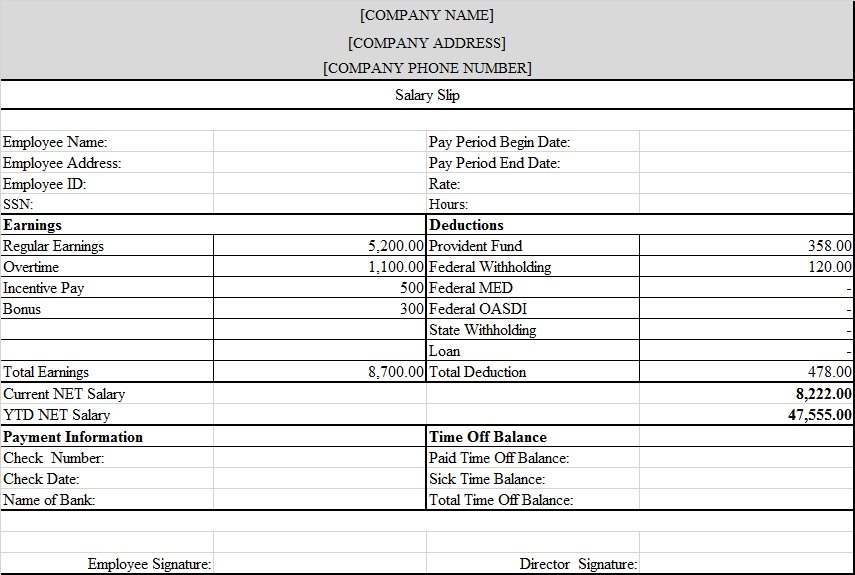 Salary Slip Format | 40+ FREE Excel and Word Templates