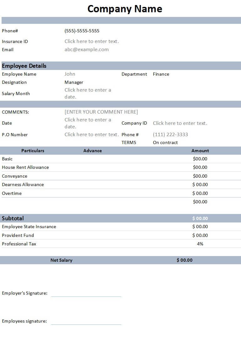 Salary Slip Format | 40+ FREE Excel and Word Templates