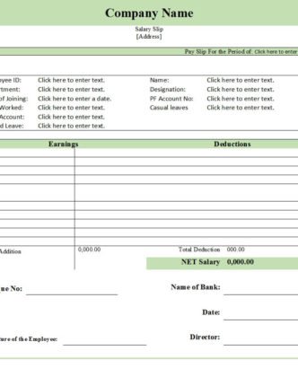 50 Salary Slip Templates For Free Excel And Word