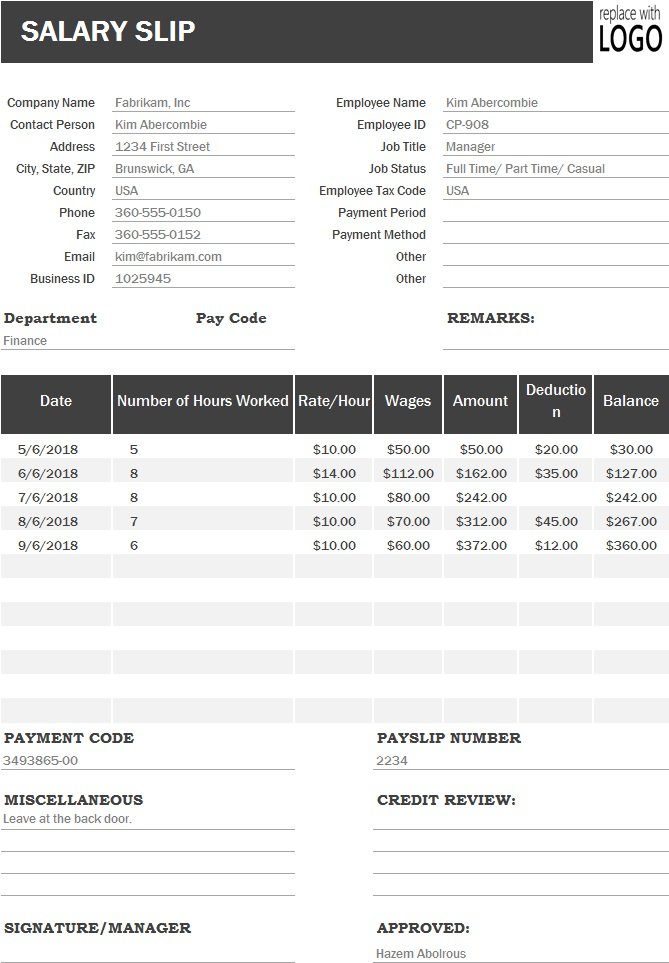 Salary Slip Format | 40+ FREE Excel and Word Templates