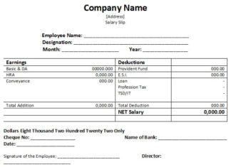 Salary Slip Format | 40+ FREE Excel and Word Templates