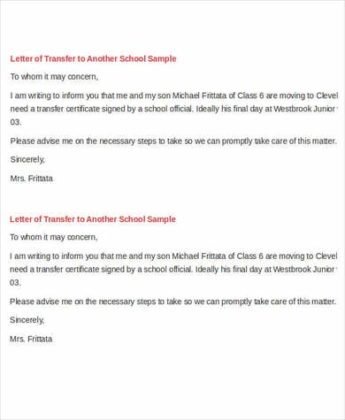 23+ School Transfer letter | Free Sample and Format