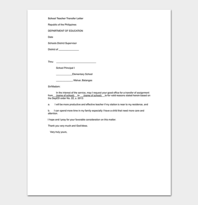 23+ School Transfer letter | Free Sample and Format
