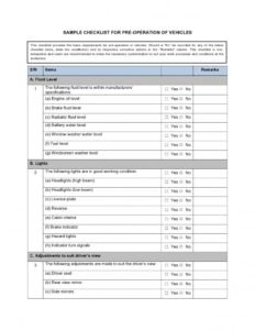 23+ Vehicle Checklist Templates in PDF | MS Word | Excel