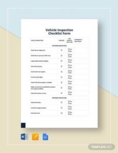 23+ Vehicle Checklist Templates in PDF | MS Word | Excel