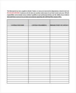 16+Free Supplier (Vendor) List Templates in PDF, Word, Excel