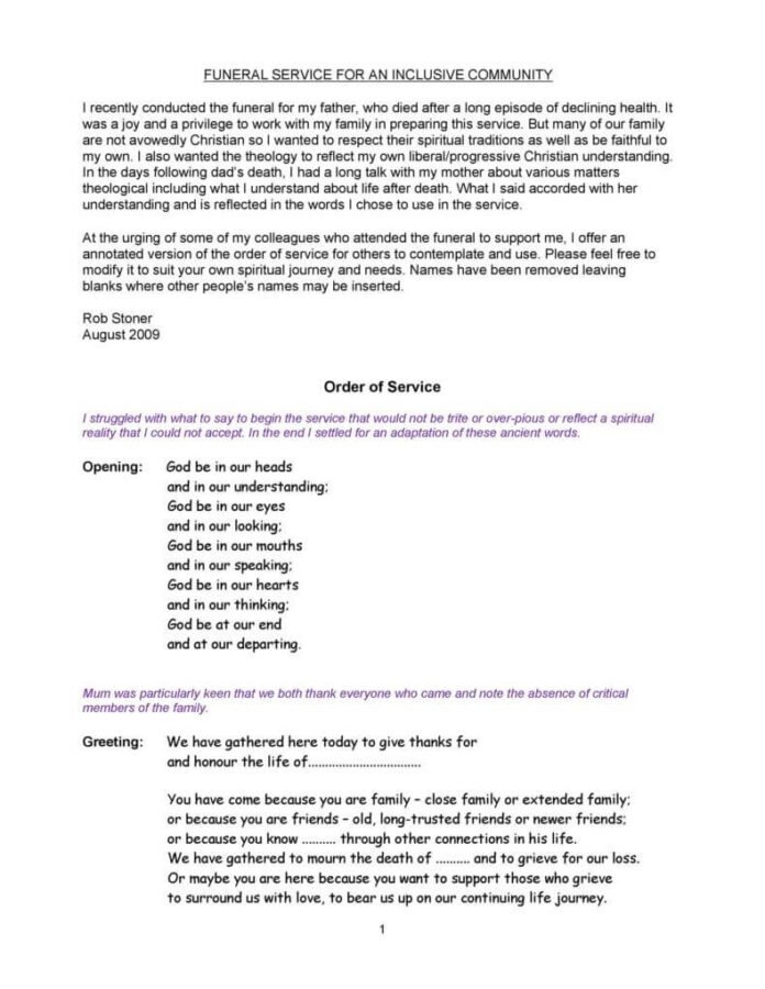 18+ Funeral Order of Service Templates | Sample & Examples