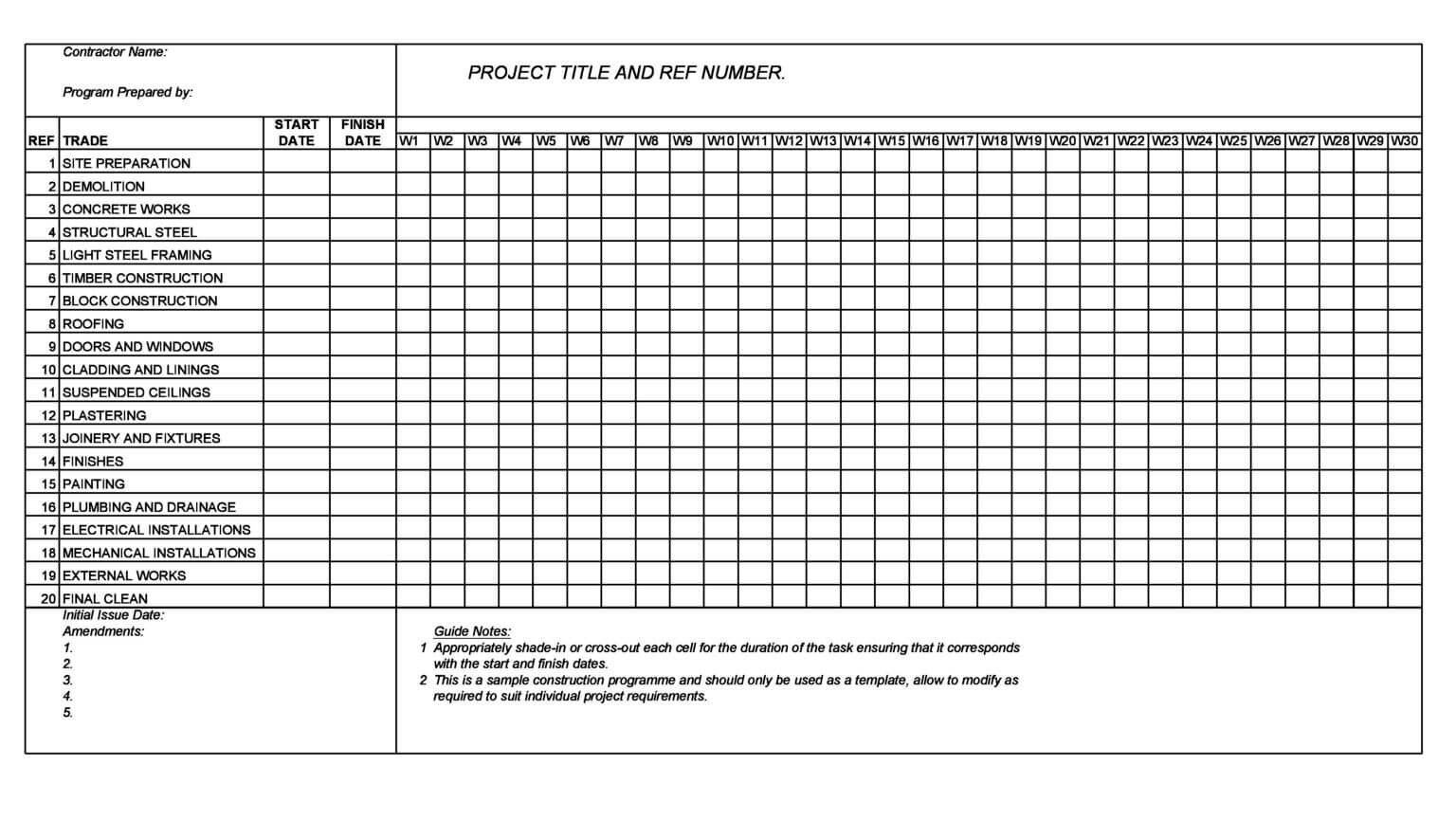 34+ FREE Construction Schedule Templates in MS Word, Excel