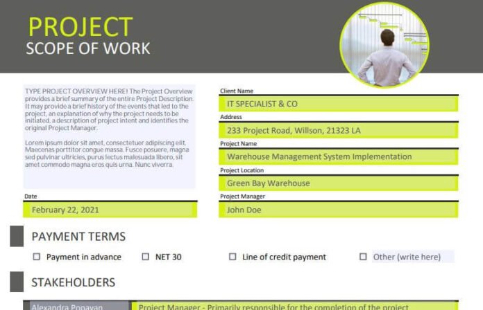 41+Sample Scope of Work Template In Word & Excel Format