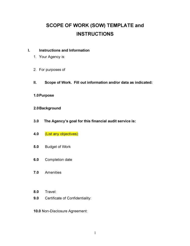 41+Sample Scope of Work Template In Word & Excel Format