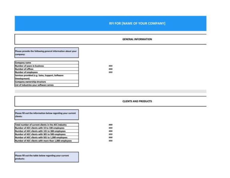 35+ Request For Information Templates | Sample (RFI) Forms