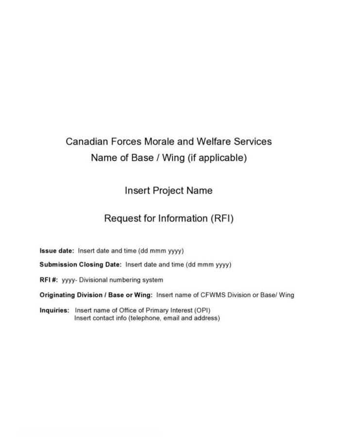 35+ Request For Information Templates | Sample (RFI) Forms