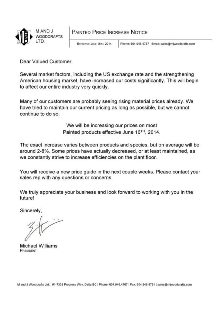 36+ Potent Price / Rate Increase Letters (MS Word/PDF Docs)