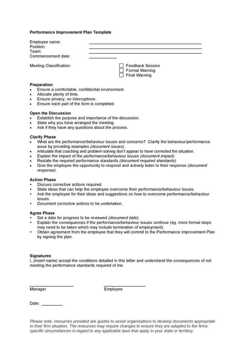 38+ Sample Performance Improvement Plan Templates With Roadmap