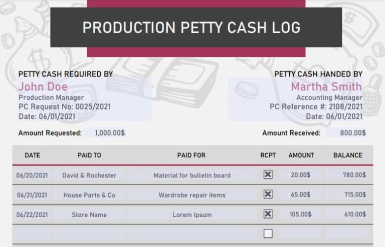 34+ Printable Petty Cash Log Templates & Forms