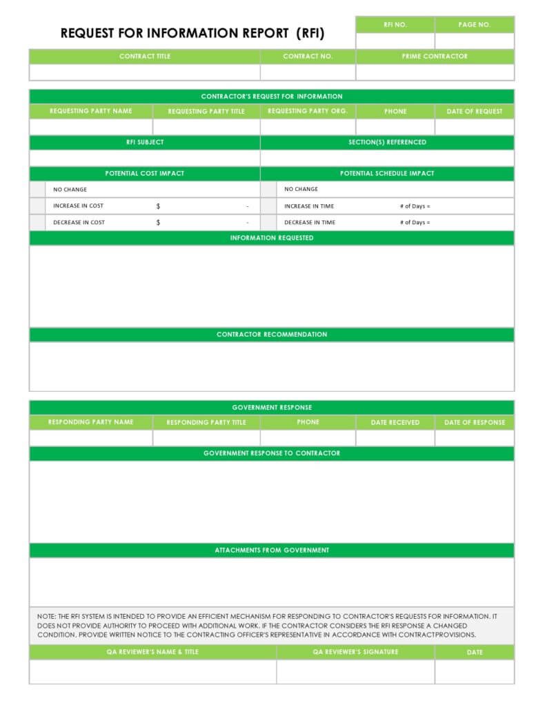 35+ Request For Information Templates | Sample (RFI) Forms