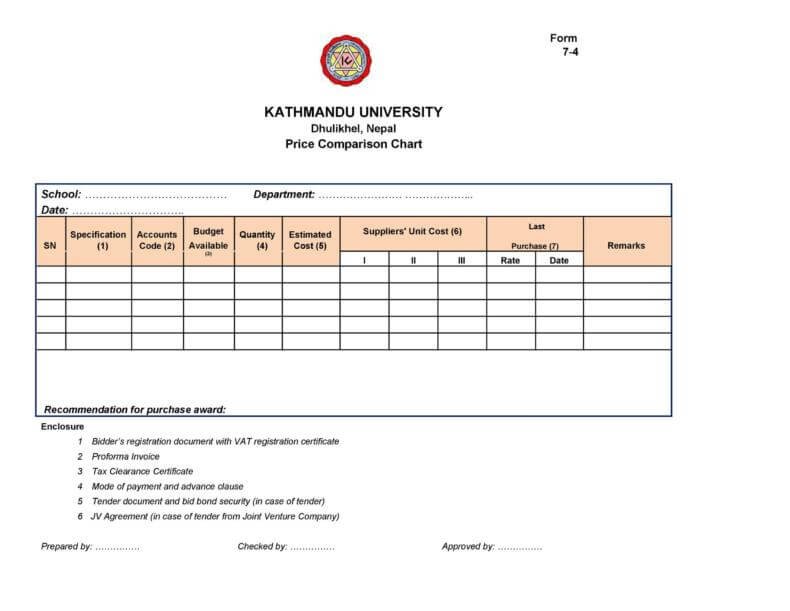 37+ Sample Price Comparison Templates in Excel & Word Format