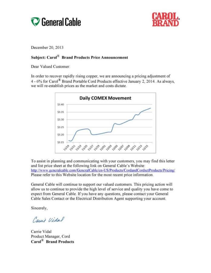 36+ Potent Price / Rate Increase Letters (MS Word/PDF Docs)