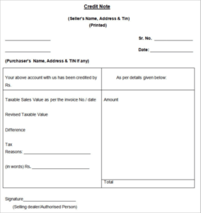 21+ Free Credit Note Templates In Word, PDF And Excel Format
