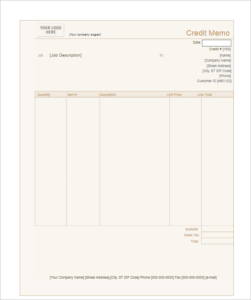 21+ Free Credit Note Templates In Word, PDF And Excel Format