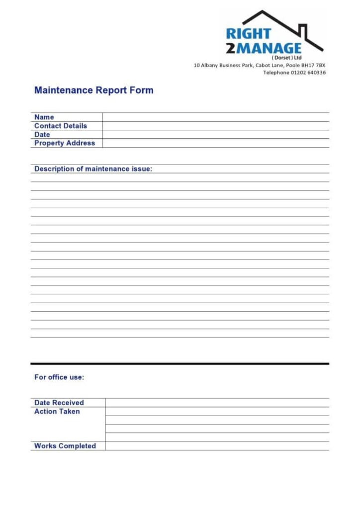 36+ Sample Maintenance Report Form Templates in MS WORD, PDF