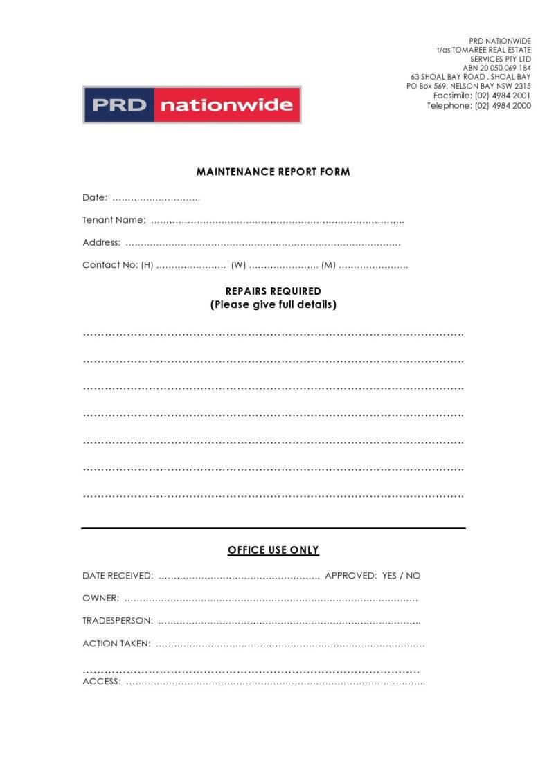 36+ Sample Maintenance Report Form Templates in MS WORD, PDF