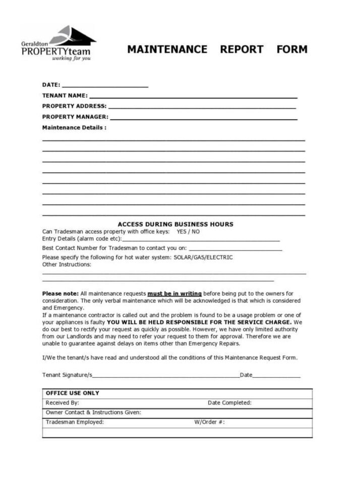 36+ Sample Maintenance Report Form Templates in MS WORD, PDF