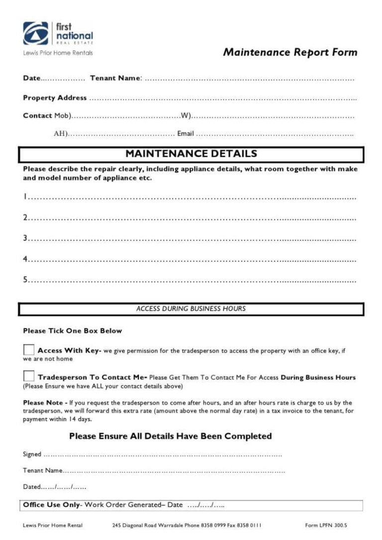 36+ Sample Maintenance Report Form Templates in MS WORD, PDF
