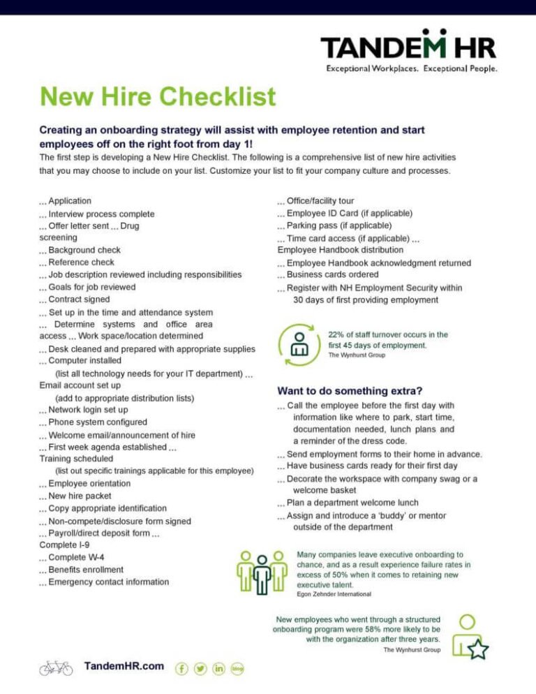 40+Sample New Hire Checklist Templates in PDF, Word & Excel